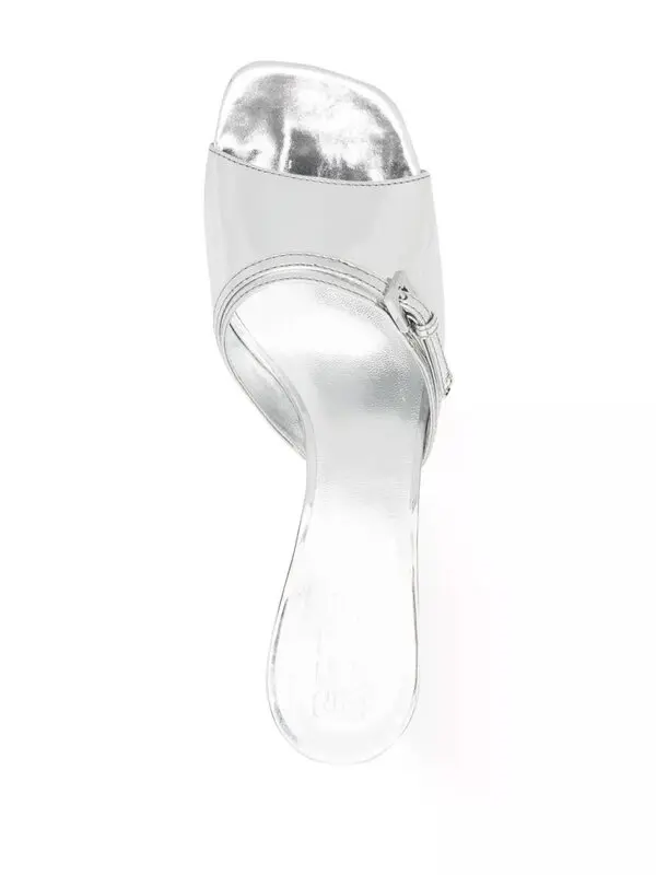 Gcds Tone Mirrored Leather Sandals