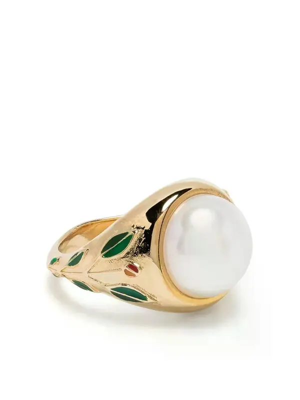 Casablanca Pearl Signet Ring - Gold