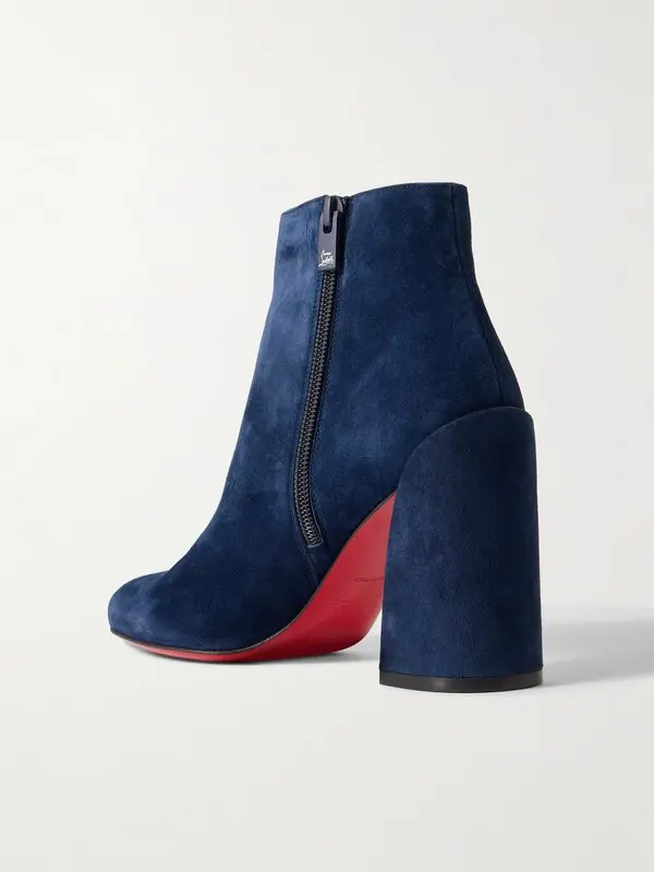 CHRISTIAN LOUBOUTIN Turela 85 Suede Ankle Boots - Blue