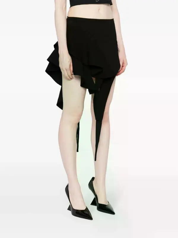 MUGLER Asymmetric Knitted Mini Skirt