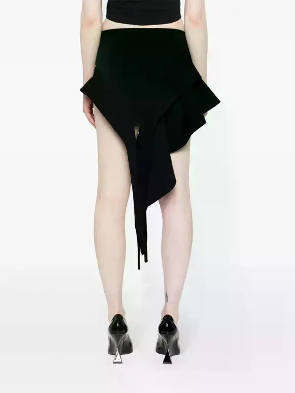 MUGLER Asymmetric Knitted Mini Skirt