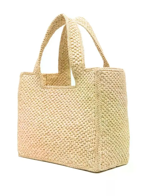 Loewe Logo-embroidered Raffia Tote Bag - Neutrals