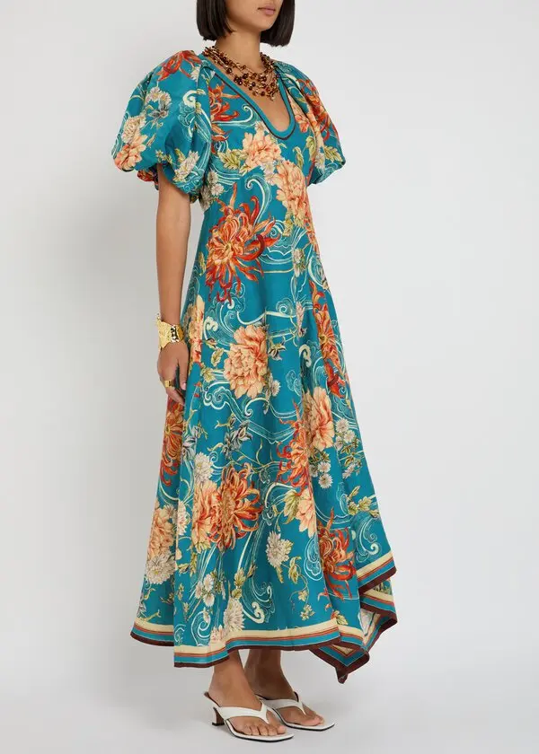 ALEMAIS Alémais Fletcher Floral-printed Flax Maxi Dress - Multicoloured