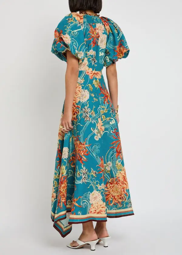 ALEMAIS Alémais Fletcher Floral-printed Flax Maxi Dress - Multicoloured