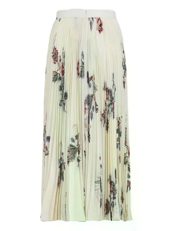 Etro Pleated Floral Print Midi Skirt