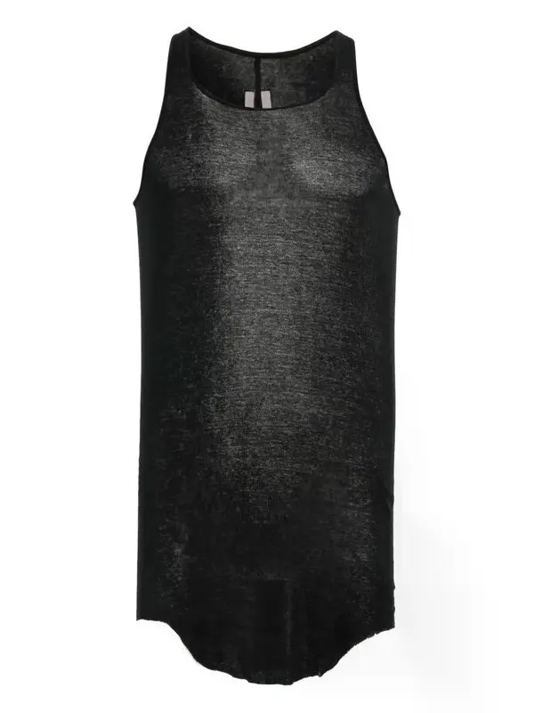 Rick Owens Ribbed Tank Top - Black