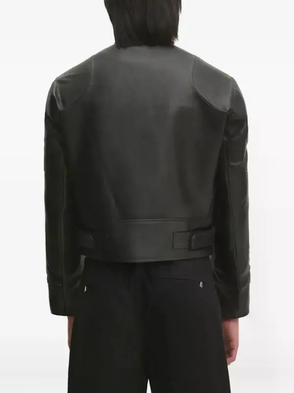Vetements Logo-embossed Leather Zip Jacket