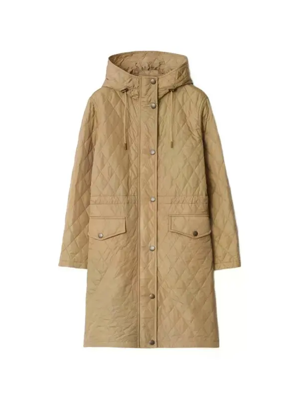 Burberry Quilted Hooded Coat - Brown