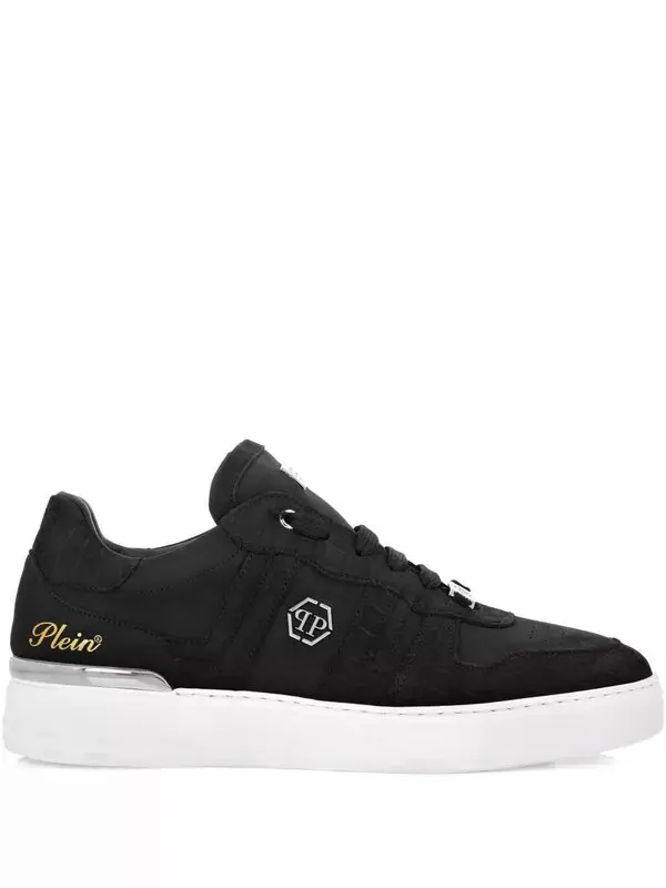 Philipp Plein Croc-effect Nubuck Leather Low-top Sneakers