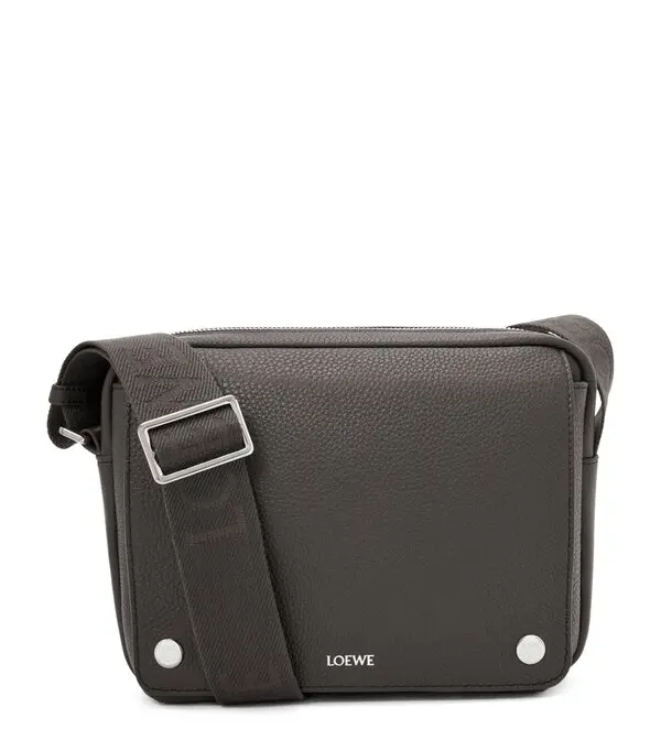 Loewe Medium Leather Pebble Messenger Bag - Grey