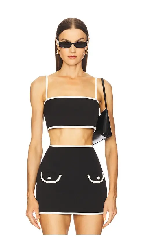 Alexis Simi Top With Contrast Trim - Black