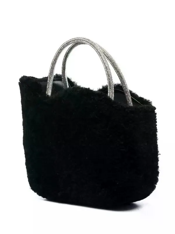 LE SILLA Micro Ivy Shearling Bag - Black