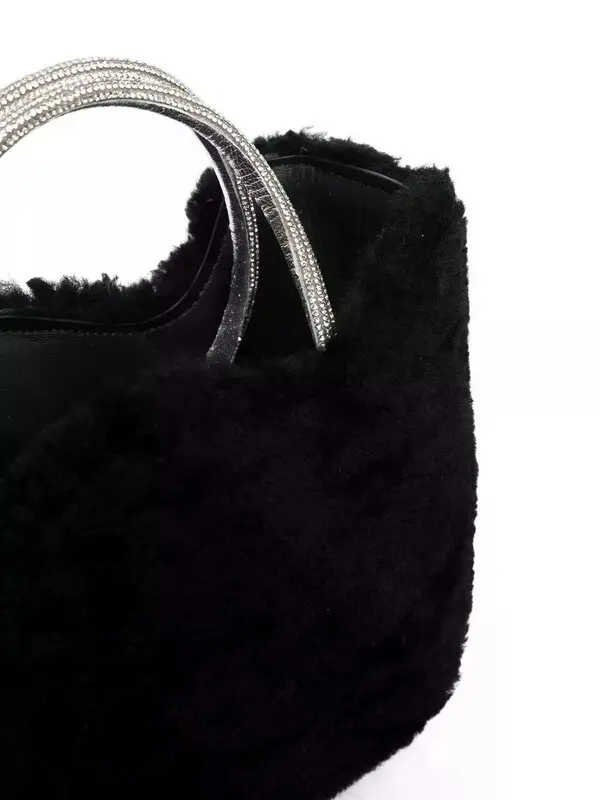 LE SILLA Micro Ivy Shearling Bag - Black