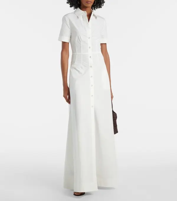 Roland Mouret Belted Cotton Poplin Maxi Shirt Dress