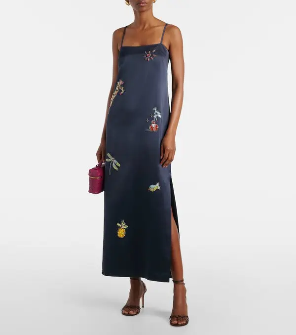 ALEMAIS Anouk Colantoni Fontaine Slip Midi Dress
