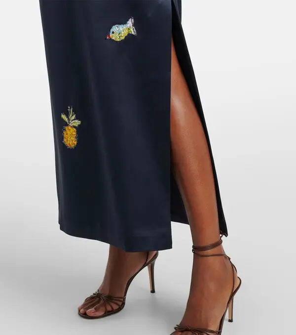ALEMAIS Anouk Colantoni Fontaine Slip Midi Dress