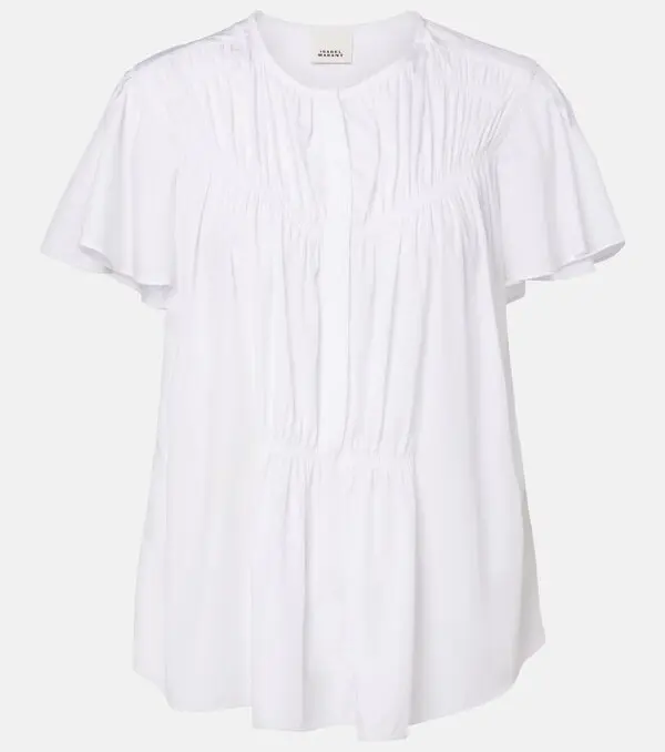 Isabel Marant Étoile Synda" Gathered Blouse In Panna+panna+uwhite - White
