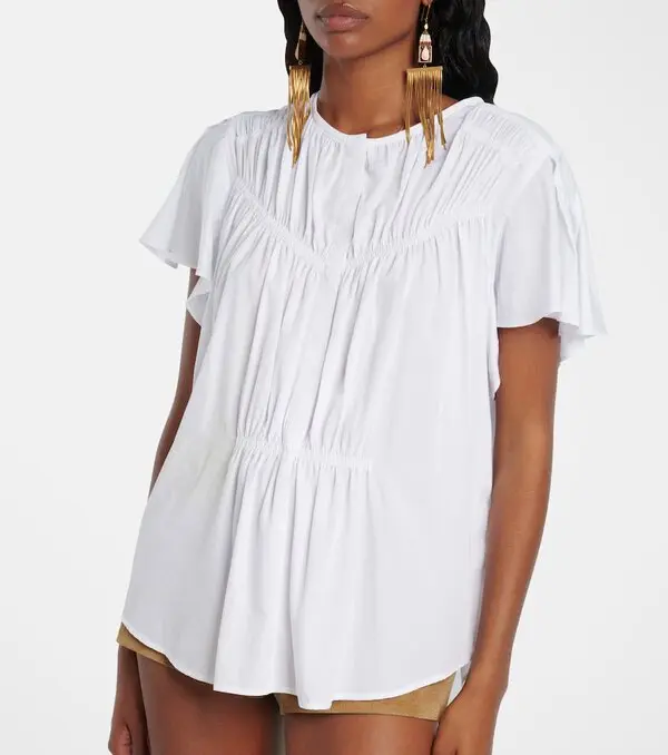 Isabel Marant Étoile Synda" Gathered Blouse In Panna+panna+uwhite
