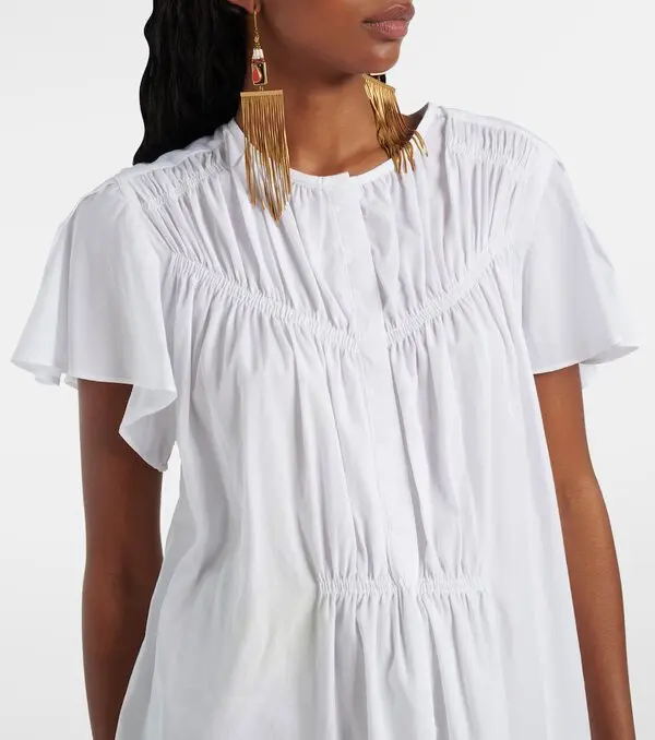 Isabel Marant Étoile Synda" Gathered Blouse In Panna+panna+uwhite