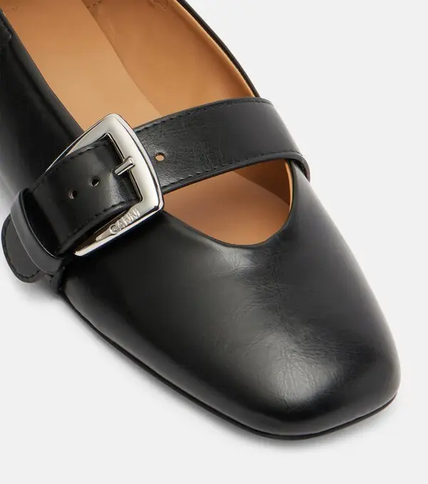 GANNI Butterfly Mary Jane Flats - Black