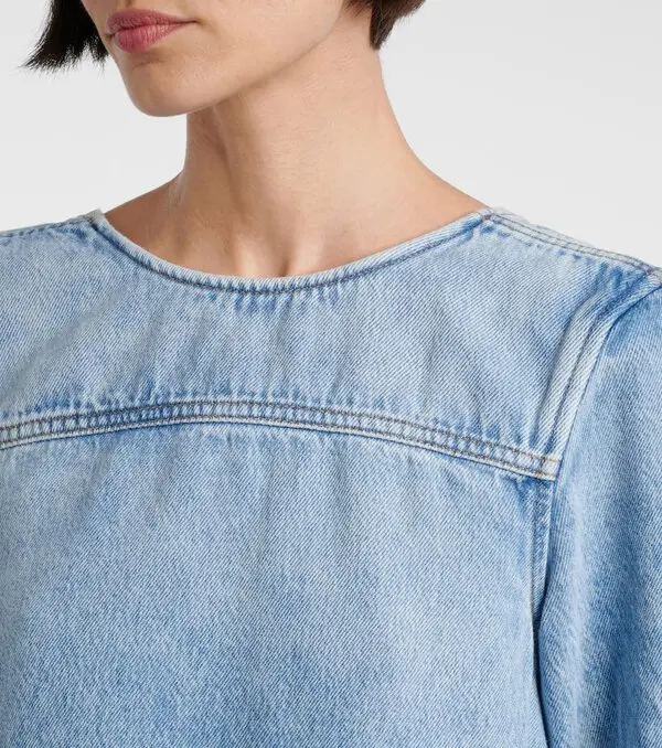 GANNI Ruffled Denim Mini Dress