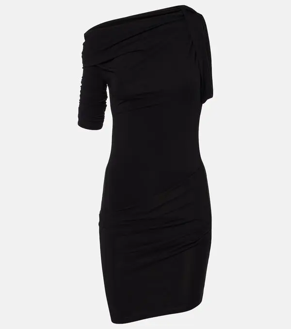 Jacquemus Draped Jersey Mini Dress - Black