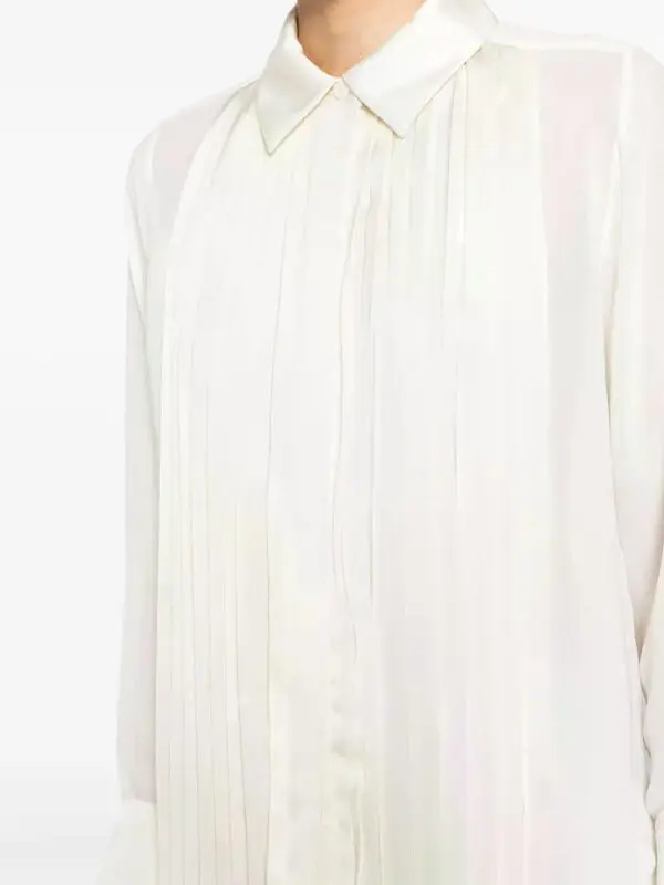 Simkhai Vinka Pleated Long-sleeve Shirt