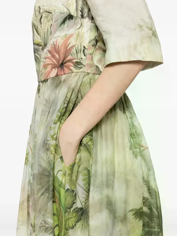 Elie Saab Printed Midi Dress