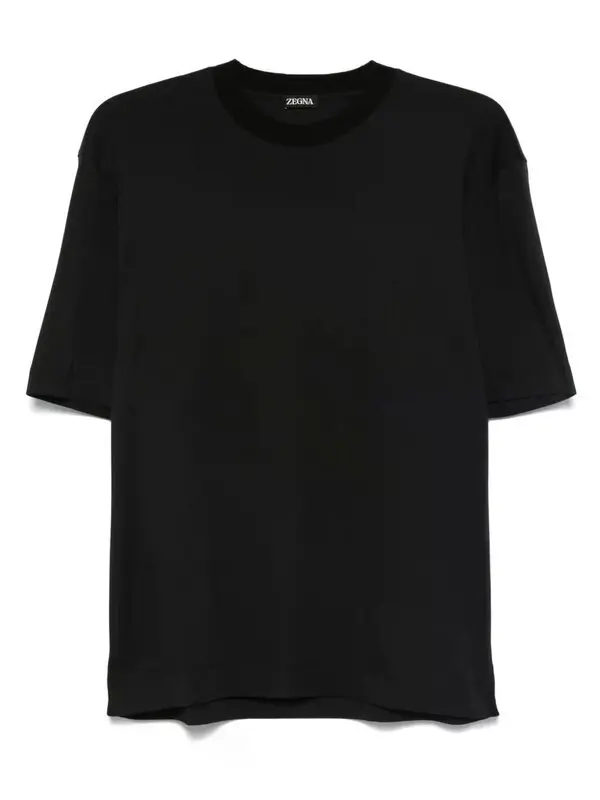 Zegna Crew-neck Short-sleeve T-shirt - Black