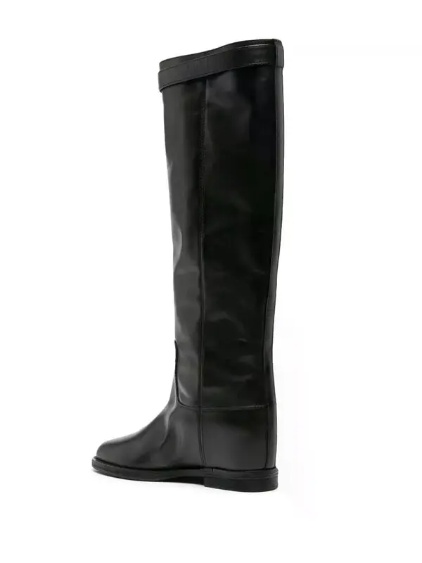 VIA ROMA 15 Leather Knee-high Boots With Lock Detail