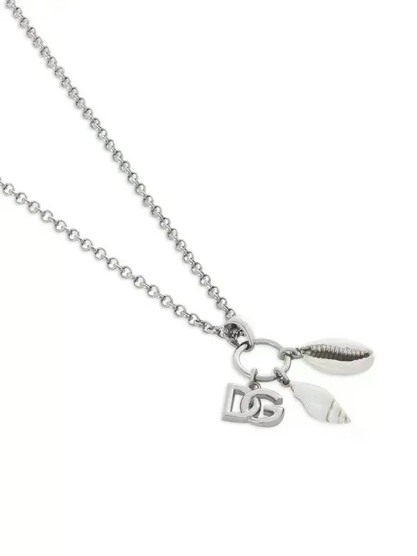 Dolce & Gabbana Dg Logo Pendant Necklace With Shell Charms