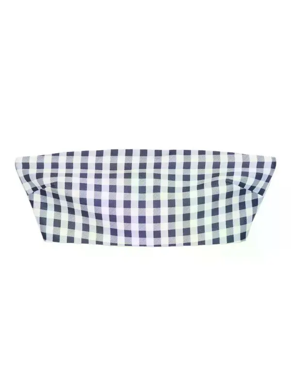 SELF-PORTRAIT Gingham-check Top - Blue