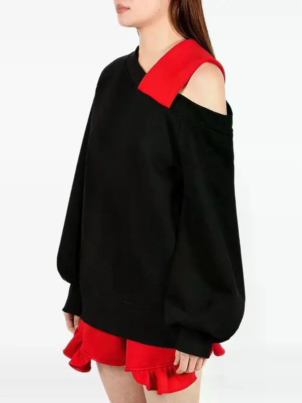 IOANA CIOLACU Asymmetrical One-shoulder Sweatshirt With Balloon Sleeves