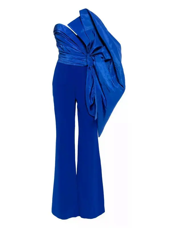 SAIID KOBEISY Taffeta Bow Jumpsuit - Blue