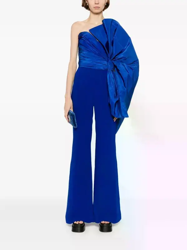 SAIID KOBEISY Taffeta Bow Jumpsuit - Blue