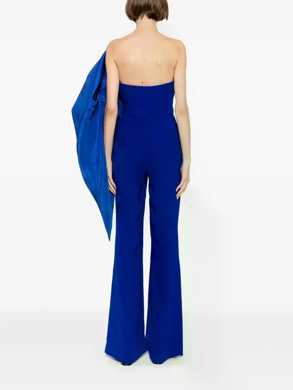 SAIID KOBEISY Taffeta Bow Jumpsuit - Blue