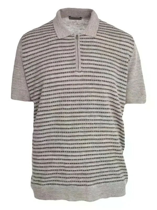 Corneliani Knitted Half-zip Polo Shirt - Neutrals