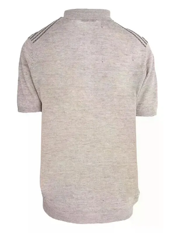 Corneliani Knitted Half-zip Polo Shirt - Neutrals