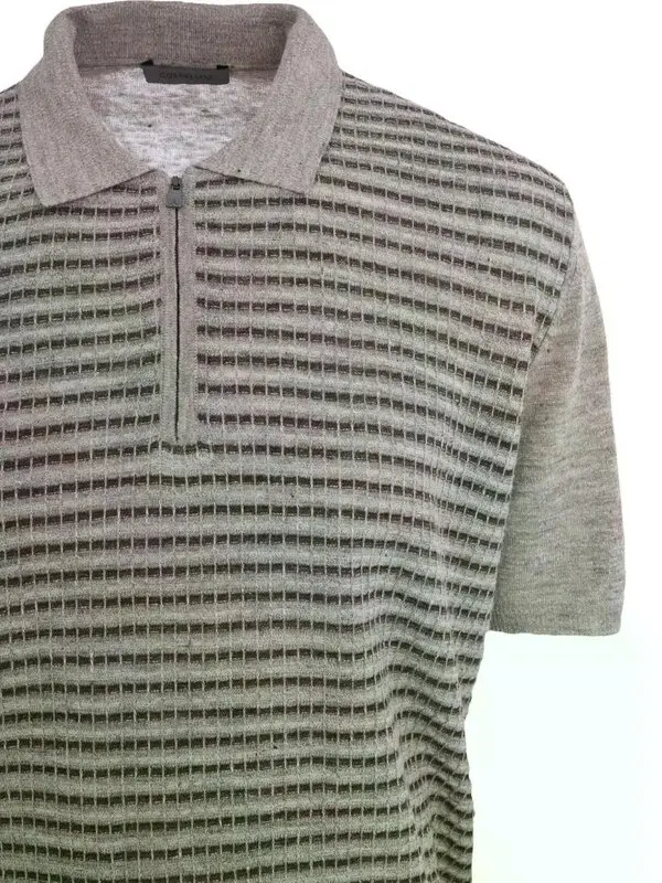 Corneliani Knitted Half-zip Polo Shirt - Neutrals