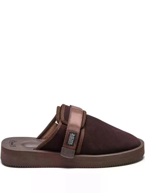 Suicoke Zavo Suede Slippers - Brown