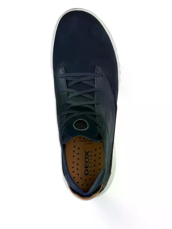 Geox Aerantis Lace-up Perforated Leather Sneakers