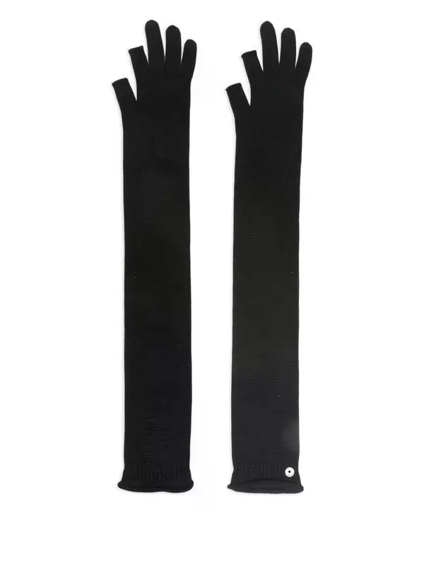 Rick Owens Fingerless Wool Gloves - Black