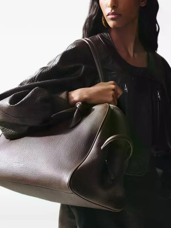 Jacquemus Grained Calfskin Bowling Tote Bag - Brown