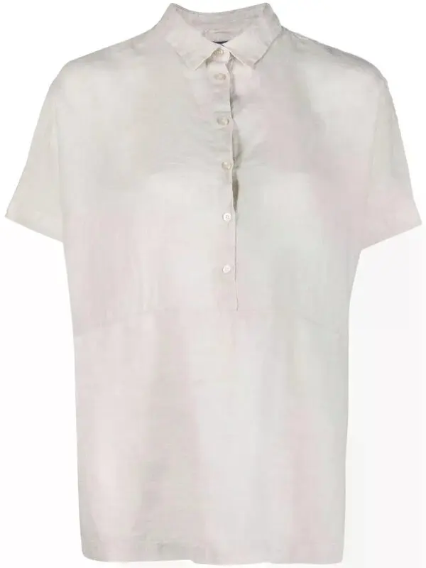 Kristensen Du Nord Cotton Linen Short Sleeve Shirt