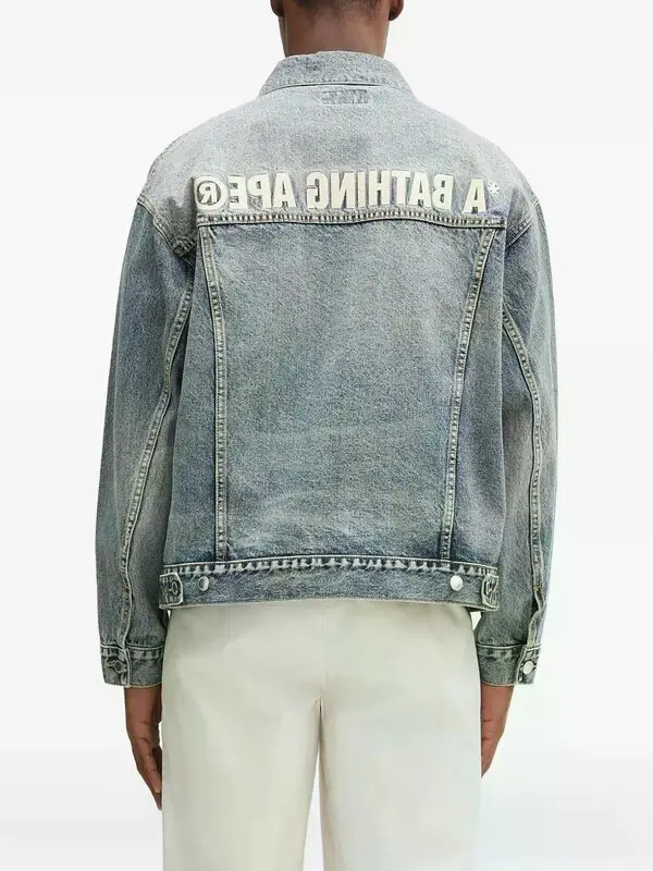 A BATHING APE Logo Embroidered Denim Jacket