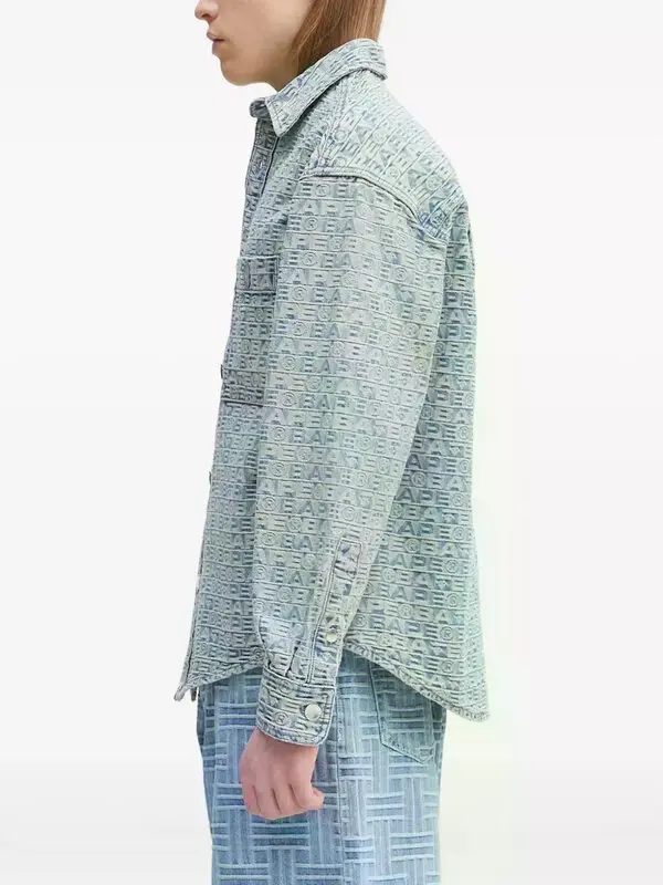 A BATHING APE Monogram-print Denim Shirt Jacket