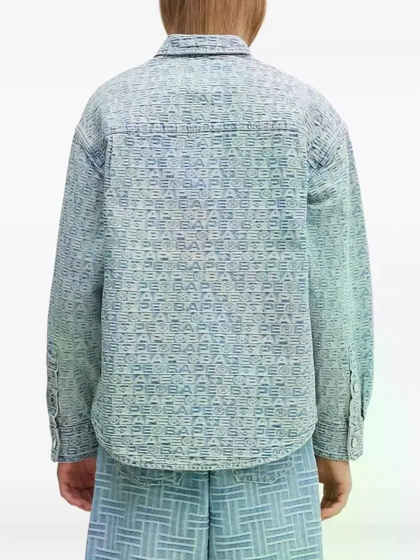 A BATHING APE Monogram-print Denim Shirt Jacket