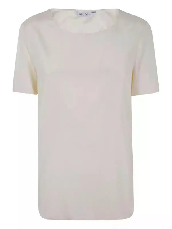 Max Mara Short Sleeve Round Neck Top - Neutrals