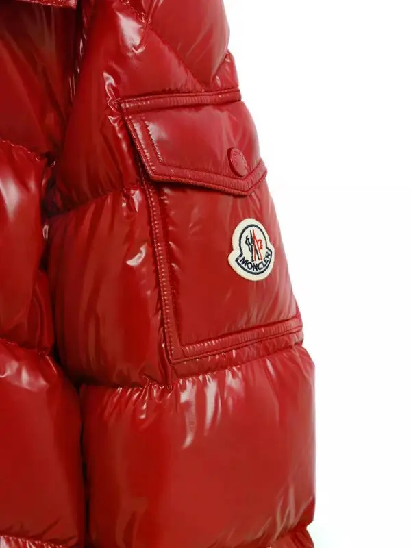 Moncler Maire Hooded Puffer Jacket - Red
