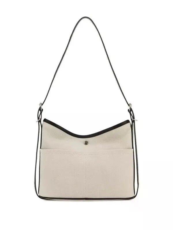 Balenciaga Biarri Logo-plaque Canvas Shoulder Bag - Neutrals